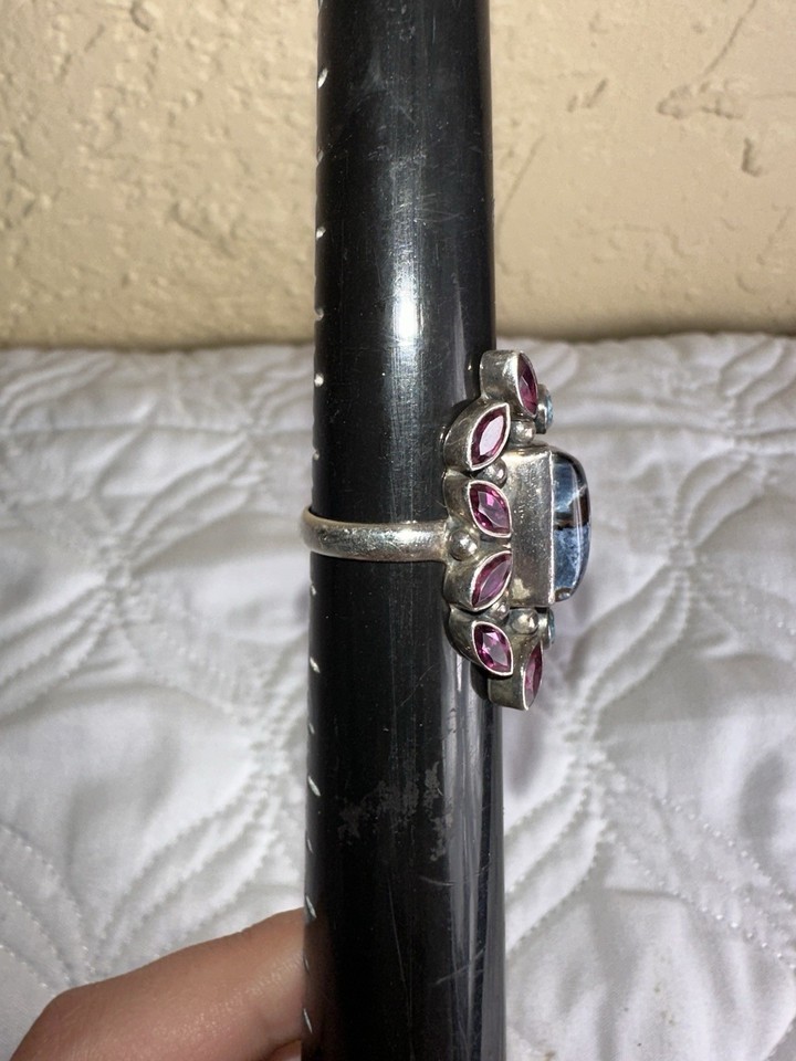 Nicky Butler Silver Lapis Topaz Multi Stone Ring Numbered Limited sz 10 ...