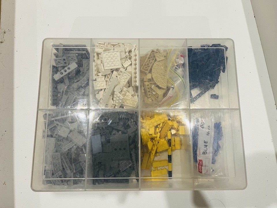 LEGO Mixed Pieces Blocks Black Yellow Grey Blue Beige Building Bricks ...