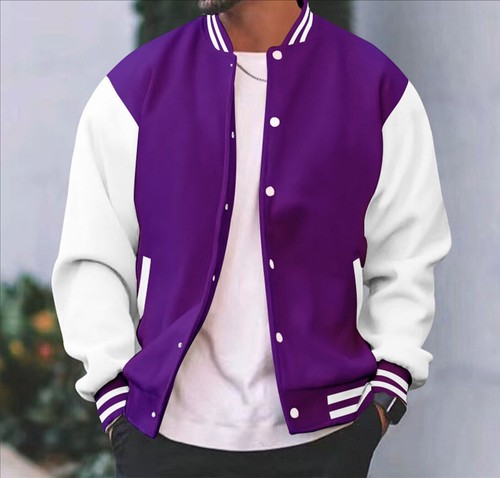 Men's Varsity Baseball Jacket Casual Sports Jacket Windbreaker ...