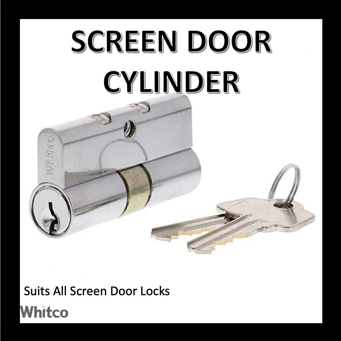 Whitco Security Screen Door Barrel 1 X Cylinder Lock Keyed Alike With 2 ...