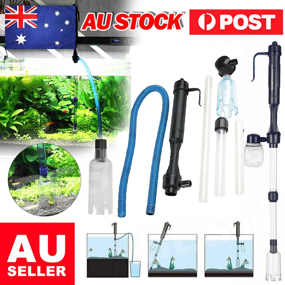 Fish Tank Cleaner Battery Syphon Change Pump Water Filter Aquarium ...