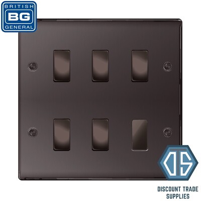 BG Black Nickel 5 Gang Light Switch 2 Way Custom Grid Switch Back Box ...