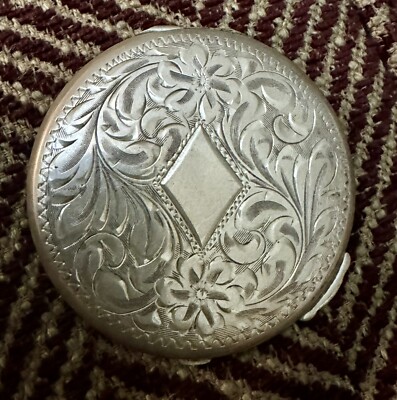 Vintage Birks Sterling Silver Powder Compact Floral Design Great | eBay