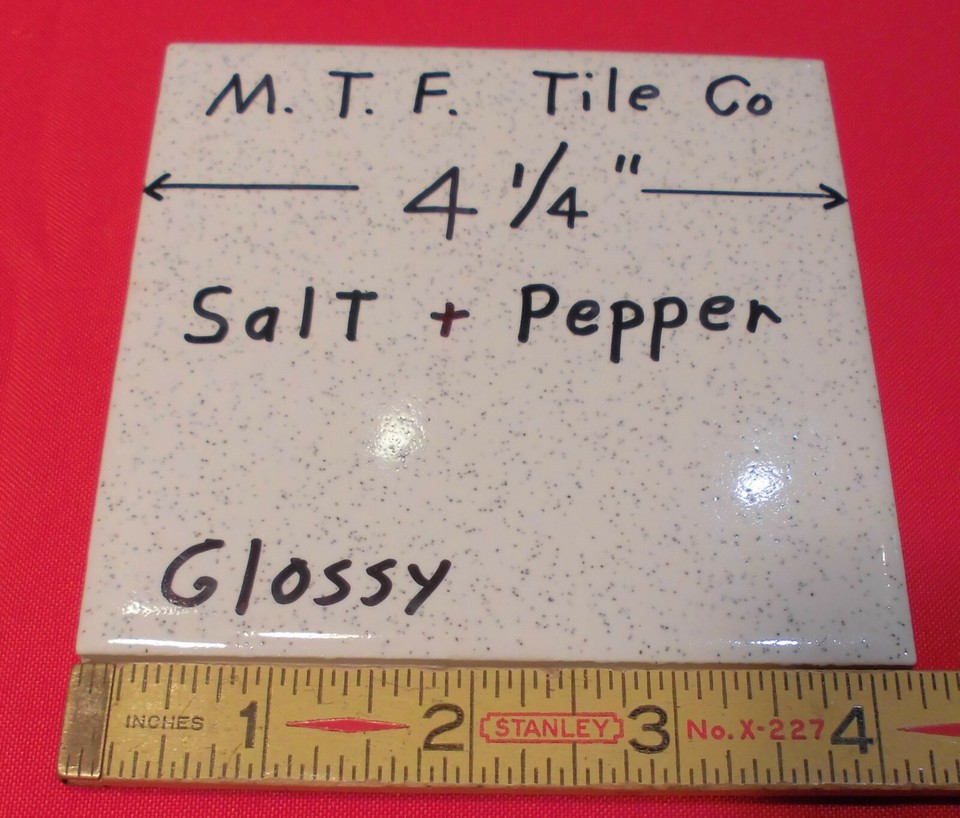 1 pc. Salt & Pepper: 4-1/4" Glossy Ceramic Tile by Monarch Tile Co. USA ...