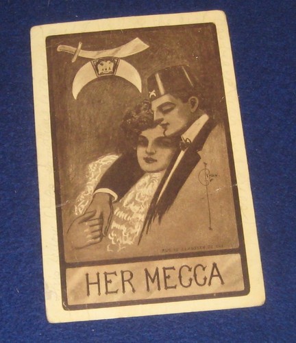1910 Her Mecca Shrine Shriner Cartoon Humor Masonic Postcard | eBay