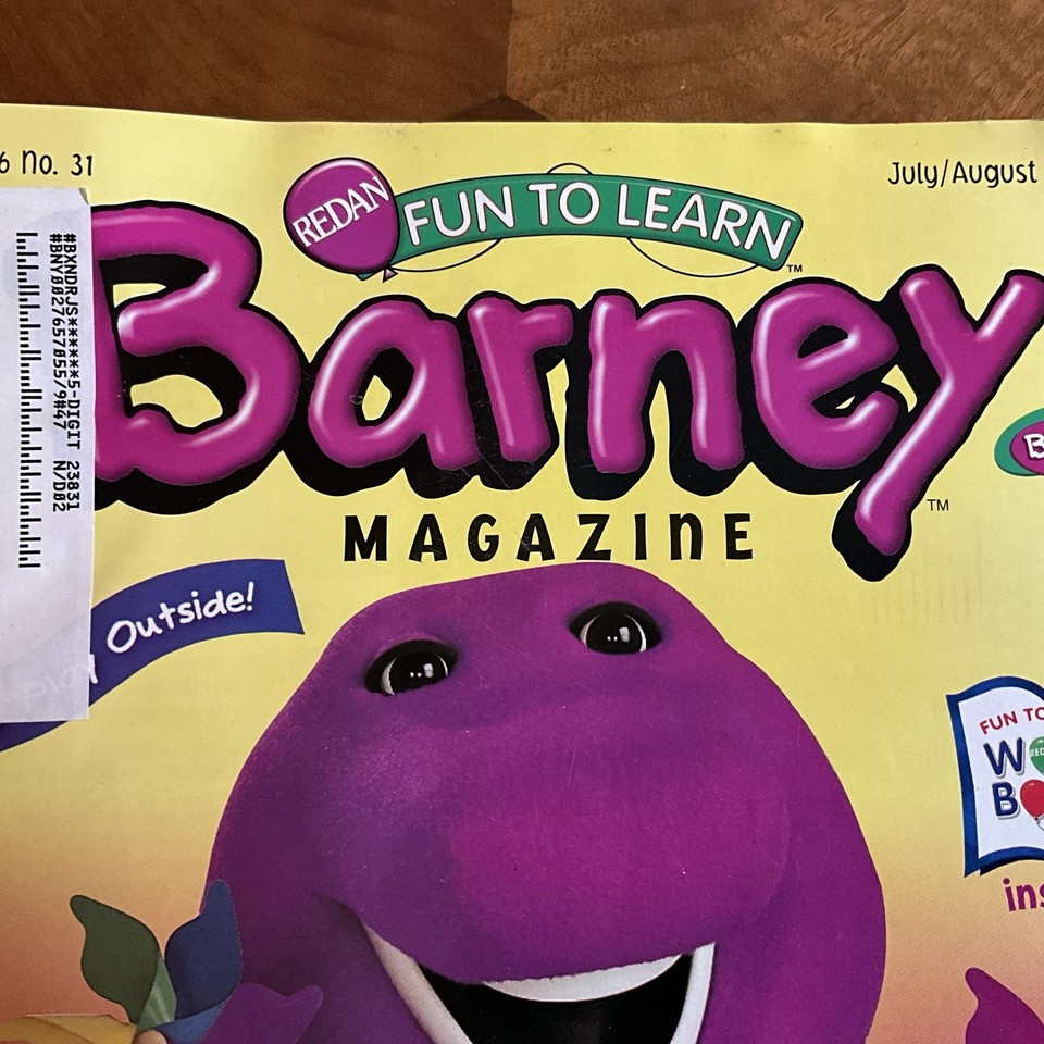 VTG Barney Magazine July/August 2002 Pristine NEW! Poster Intact ...