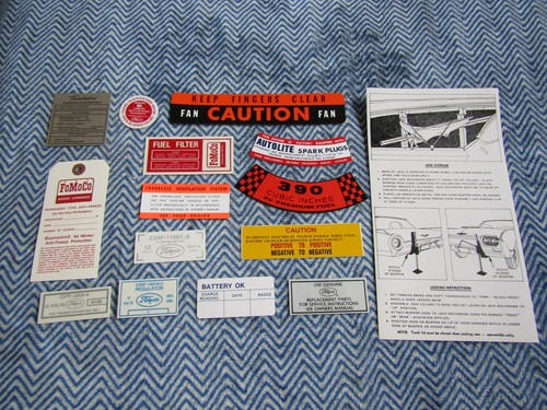 1963 Ford Thunderbird TBird T-Bird Decal Tag Resto Kit | eBay
