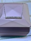 14k White Gold Finish 1.5Ct Round Cut Simulated Diamond Bar Shape Gift ...