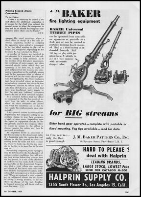 1957 J M Baker Providence Rhode Island Universal Fire Turret Pipes ...