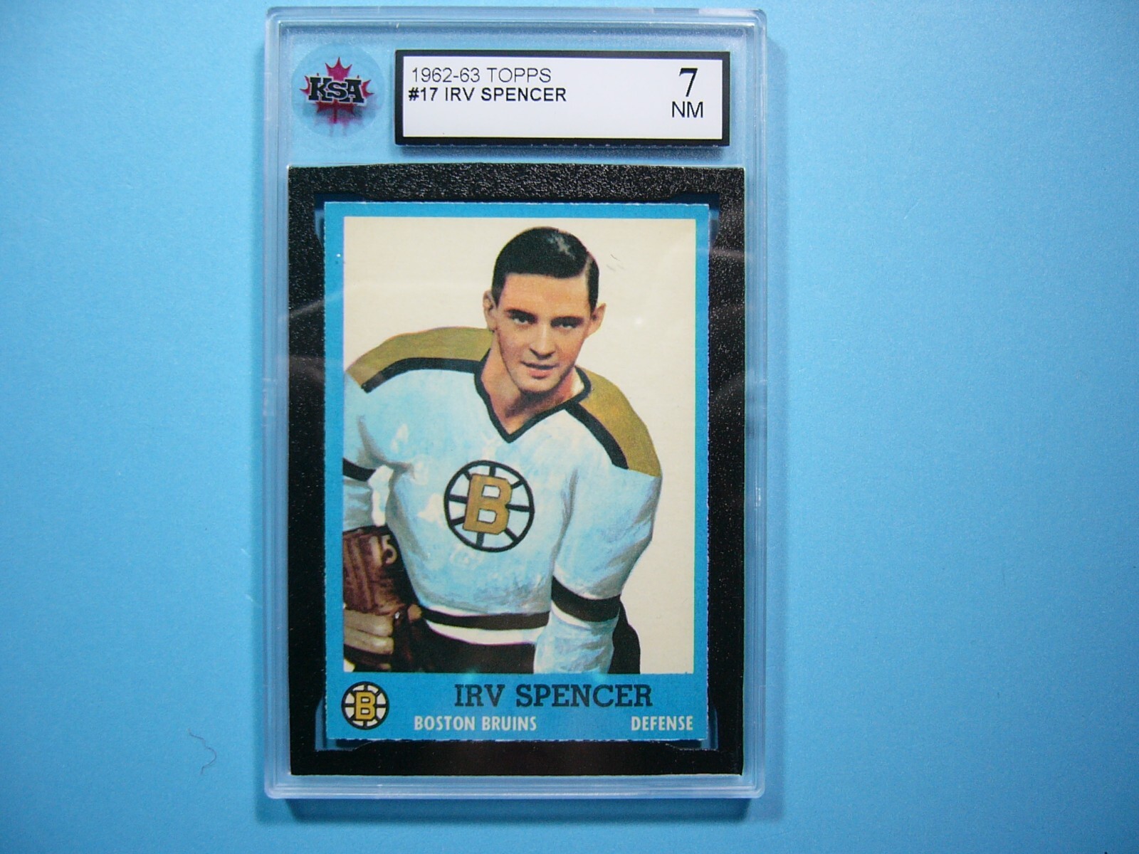 1962/63 TOPPS NHL HOCKEY CARD #17 IRV SPENCER KSA 7 NM SHARP!! 62/63 ...