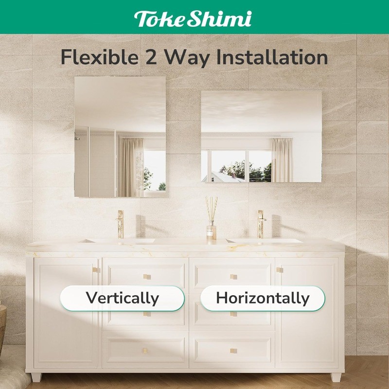 24x32 Frameless Bathroom Vanity Mirrors for Over Sink, Modern Rectangle ...