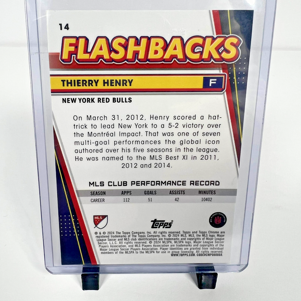 2024 Topps Chrome MLS Flashbacks Thierry Henry #14 New York Red Bulls ...