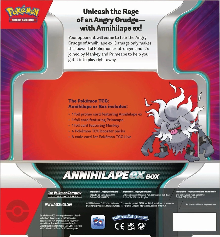 Pokemon TCG: Annihilape EX Box - Bonus Foil Cards Promos Brand NEW ...