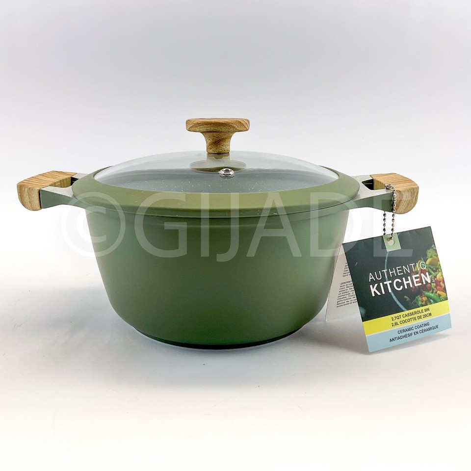 Authentic kitchen Non-Stick 8 inches 2.7-qt Small Stock Pot Casserole ...