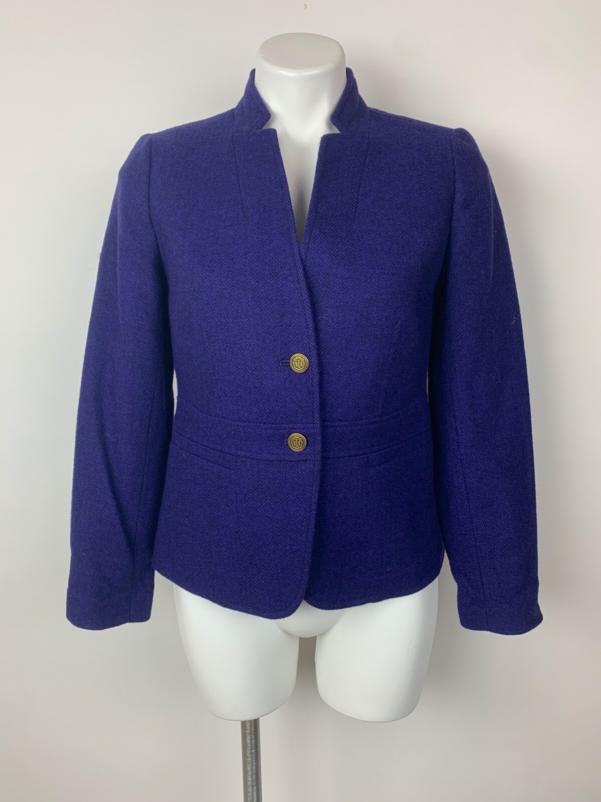 Talbots Indigo Purple Blue Herringbone Blazer Jacket … - Gem