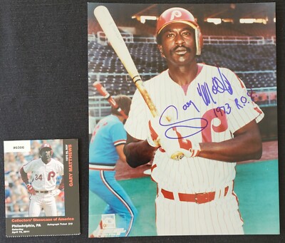 Gary Matthews Autograph Philadelphia Phillies MLB 8x10 Photograph | eBay