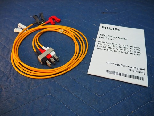 3 Lead EKG ECG Pinch Type Lead Wire Set Fits HP Agilent and Philips NEW ...