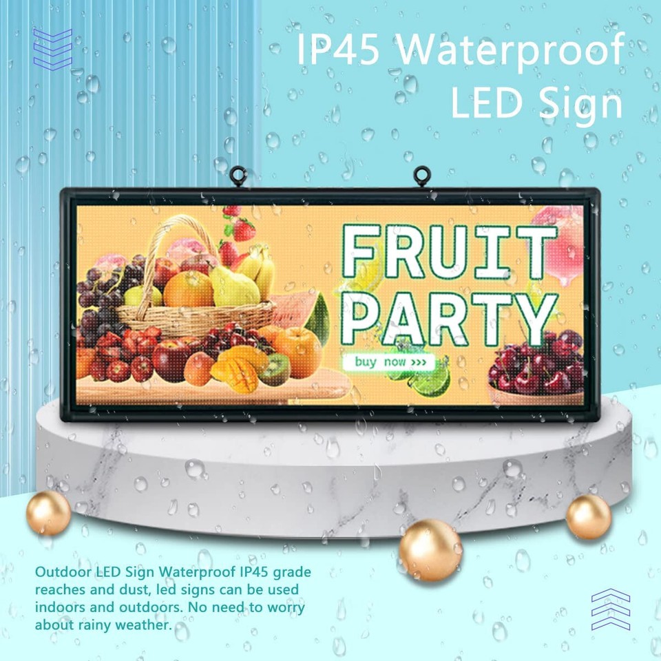 P6 LED Sign - Outdoor Full Color WiFi 40'' x 18'' Scrolling LED Display ...