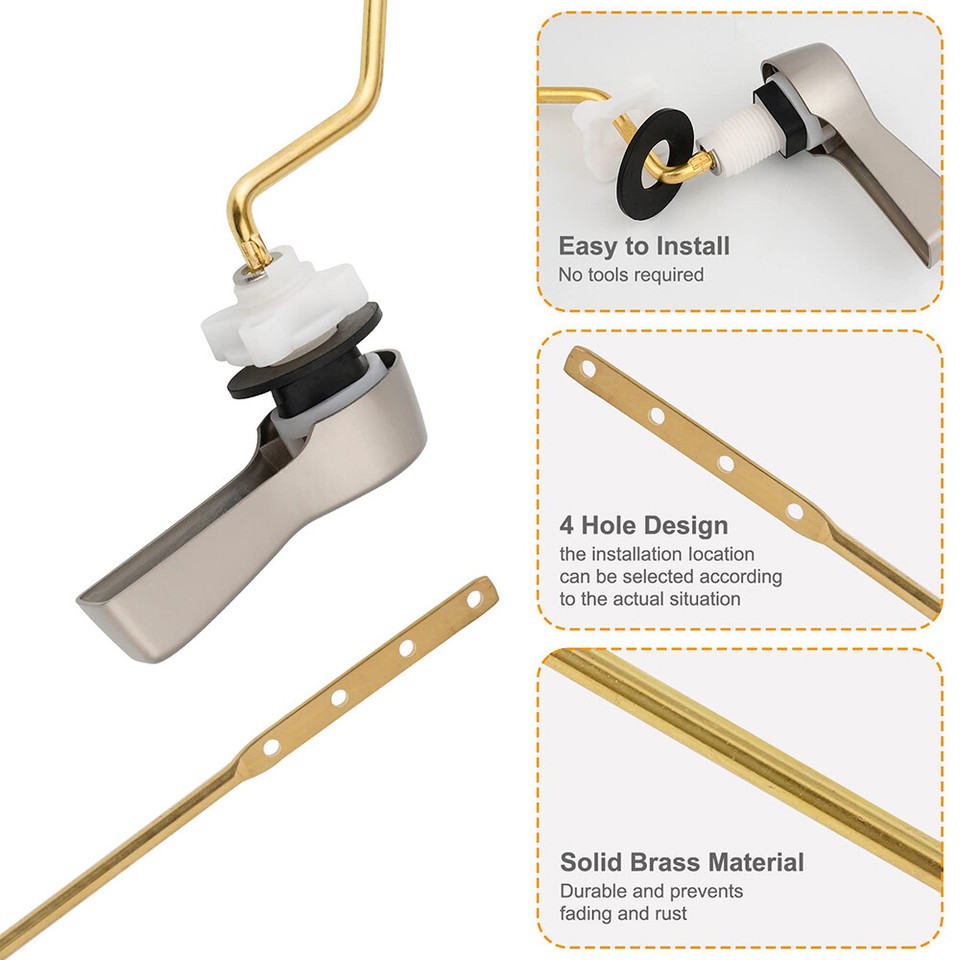 2Pack Universal Side Mount Toilet Handle Replacement Kit Toilet Tank ...