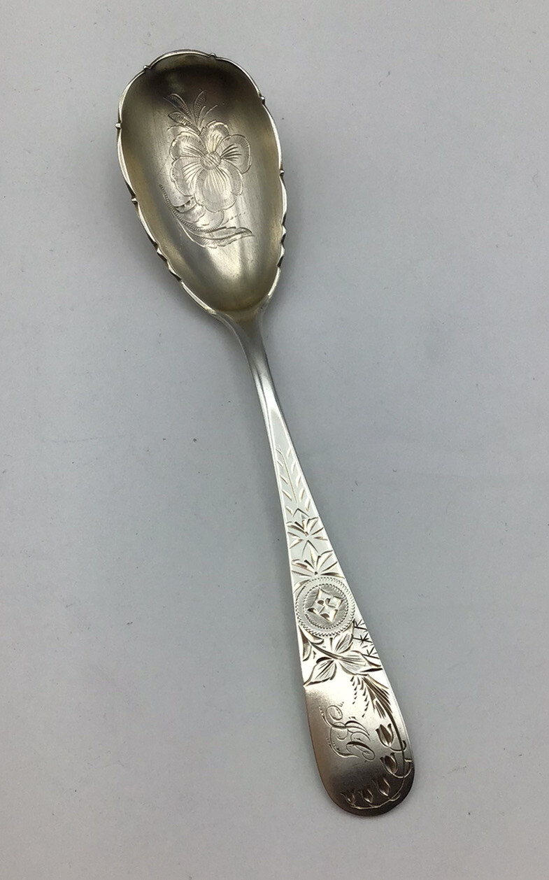 Antique Sugar Spoon - Antique Lily Engraved, J.S McDonald, Balt. 6 1/4 ...