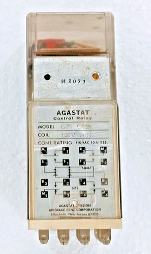 AGASTAT GPI C628 Electromechanical relay 120VAC Socket Control relay ...