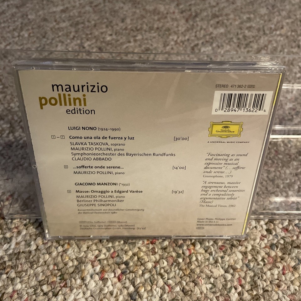 Maurizio Pollini Edition - Nono: Como una ola de fuerza y luz; Manzoni ...