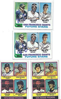 1976 Topps #591 Dual Autographed Steve Grilli & George Throop Baseball ...