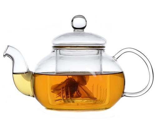 Heat Resistant Glass Teapot Flower Tea Pot with Infuser Tea Leaf Herbal ...
