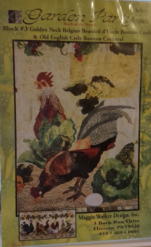 Garden Party Applique/Quilting Pattern - Block 5 - DOMINIQUE LARGE FOWL ...