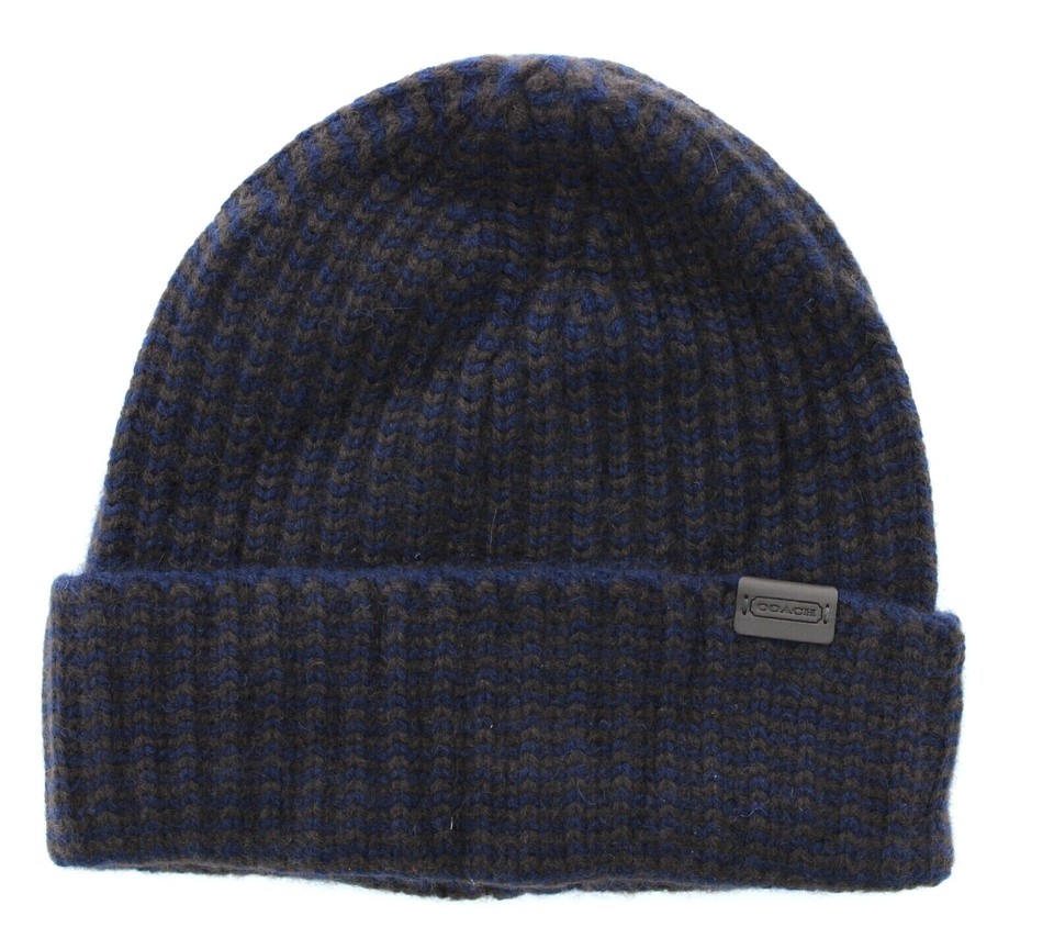 Coach Beanie Hat, Cashmere Knit, Unisex Striped Winter Cap, MSRP $128 ...