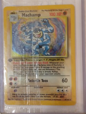 MACHAMP POKEMON Card FACTORY SEALED 1st Edition 1999 Mint Condition ...