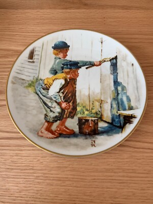 Norman Rockwell Plate ~ "Whitewashing" First Edition 1976 Tom Sawyer ...