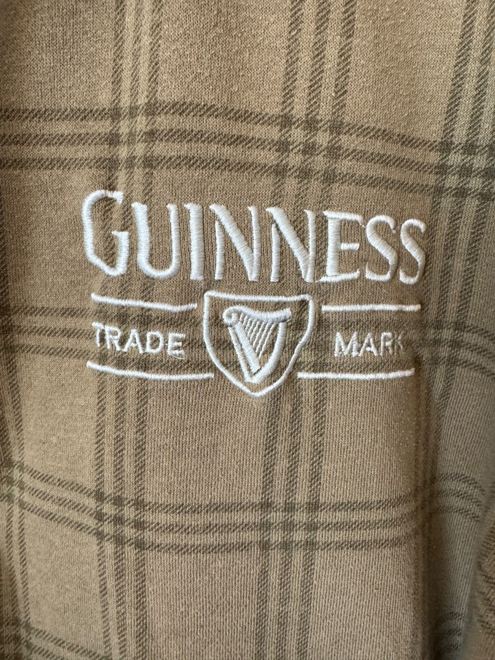 GUINNESS Beer Official Merch Plaid Tan Brown Logo Mens St Patrick’s ...