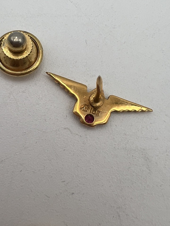 Vintage Delta Airline Employee Service Pins Sterling 10K Gold Diamond ...