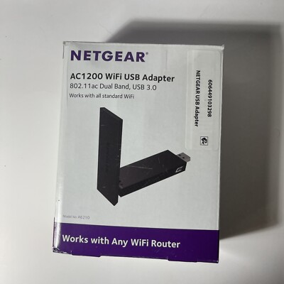 Netgear A6210 AC1200 WiFi USB Adapter 802.11 ac Dual Band USB 3.0 w ...