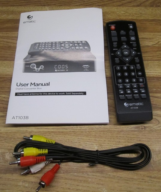 Ematic AT103B Digital TV Converter Box with Remote for sale online | eBay
