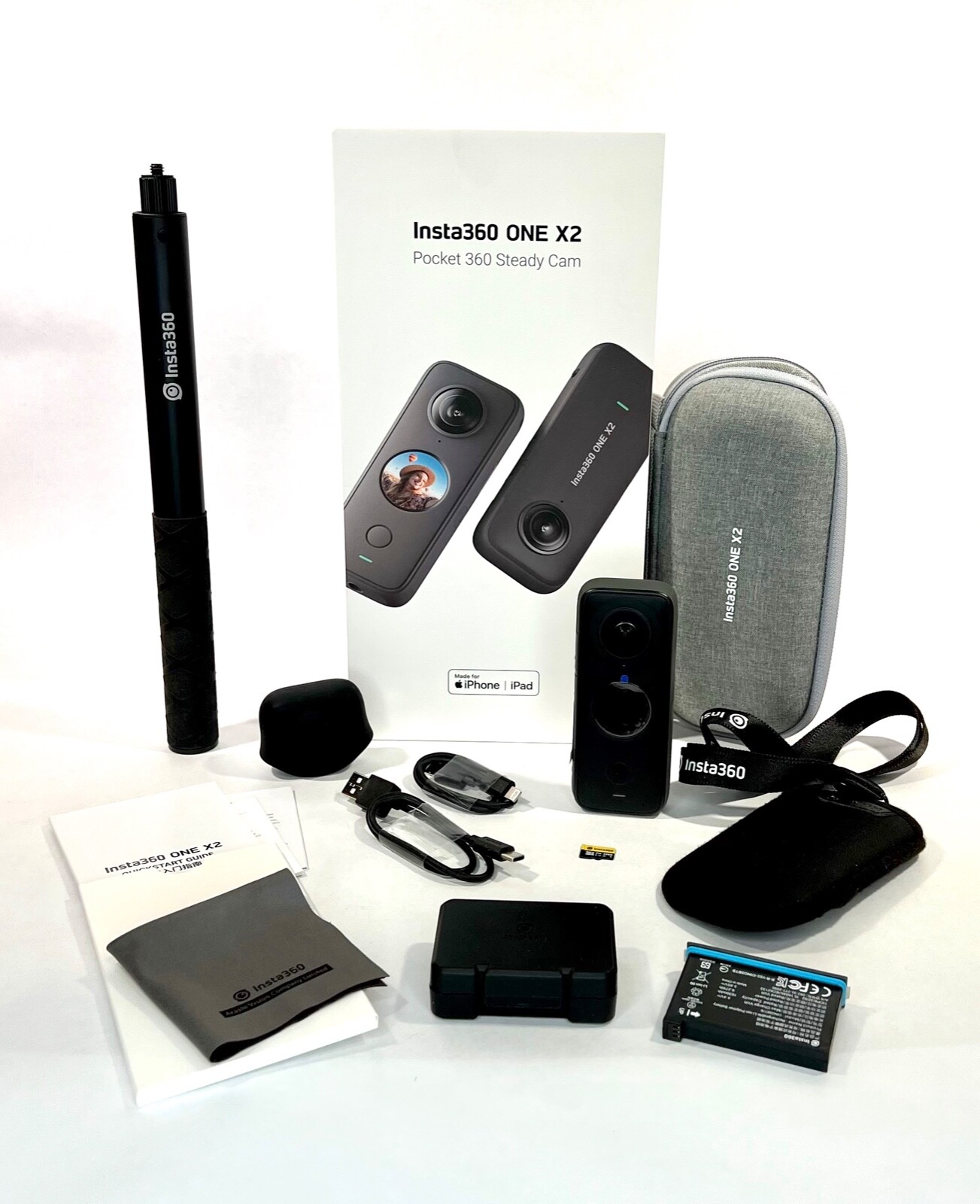 Insta360 ONE X2 Pocket 360 Steady Camera, Case and Extras | eBay