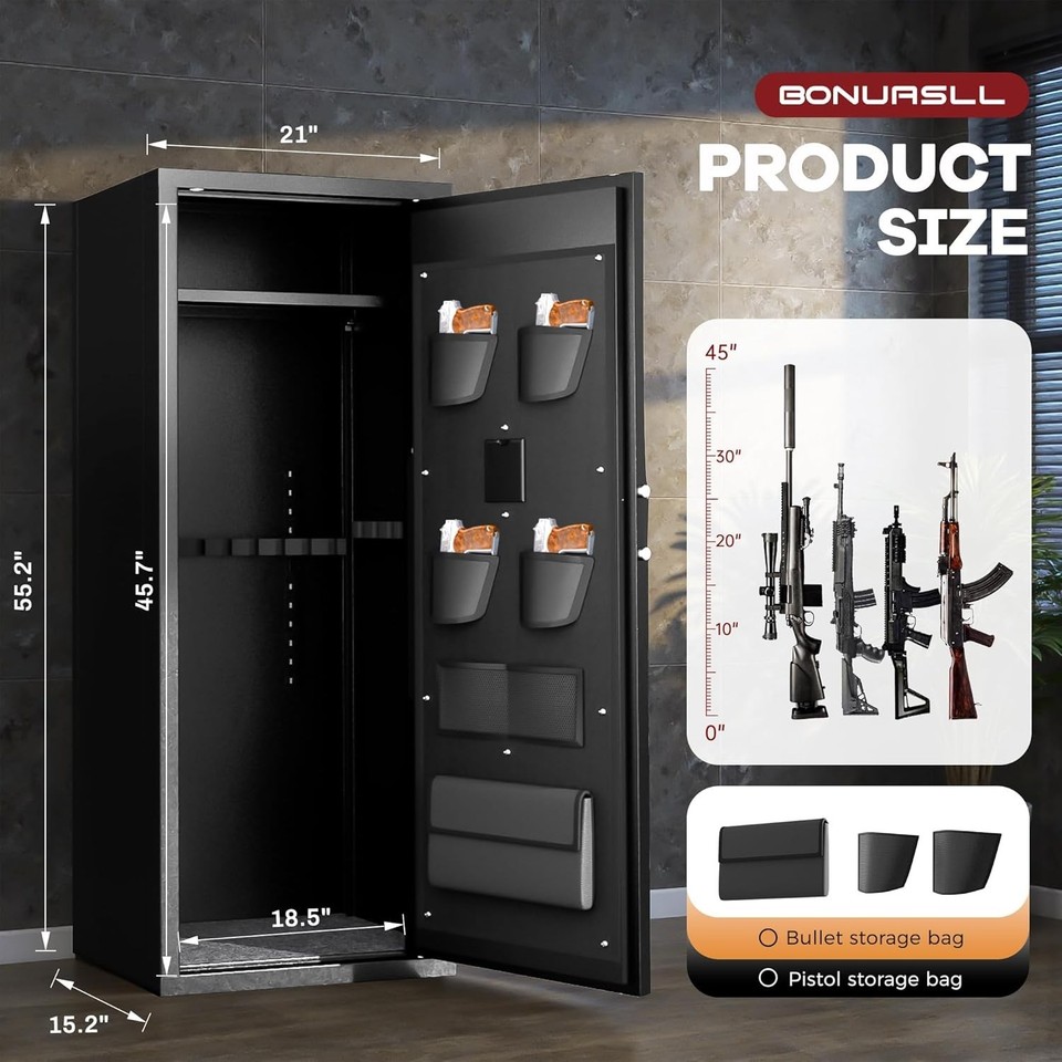 12–15 Gun Fireproof Security Safe for Rifles with Digital Lock ...
