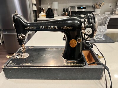 1929 Rare Antique Singer Sewing machine Simanco USA with wooden Case | eBay