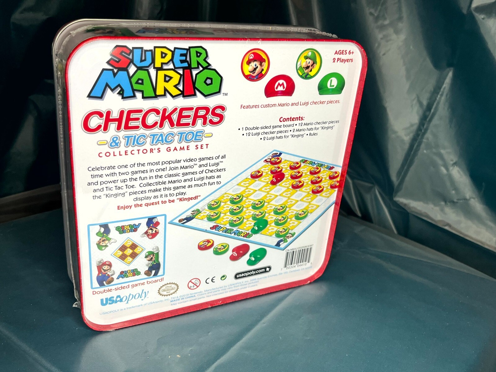 Super Mario Checkers & Tic Tac Toe Combo in Tin 2011 Date Nintendo for ...