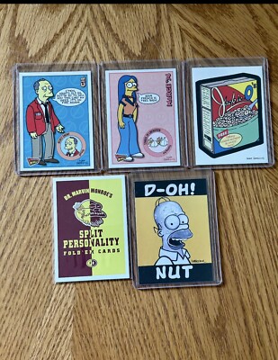 The Simpsons Mania Inkworks 5 Cards 2001 GIL MARGE JACKIE O’s D-OH NUTS ...