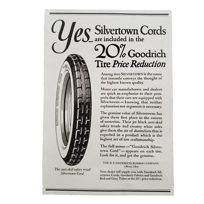 Goodrich Silvertown Cords Original Print Magazine Advertisement From ...