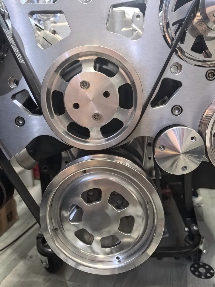 Big Block Chevy Polished Complete Serpentine Engine Pulley & Bracket ...