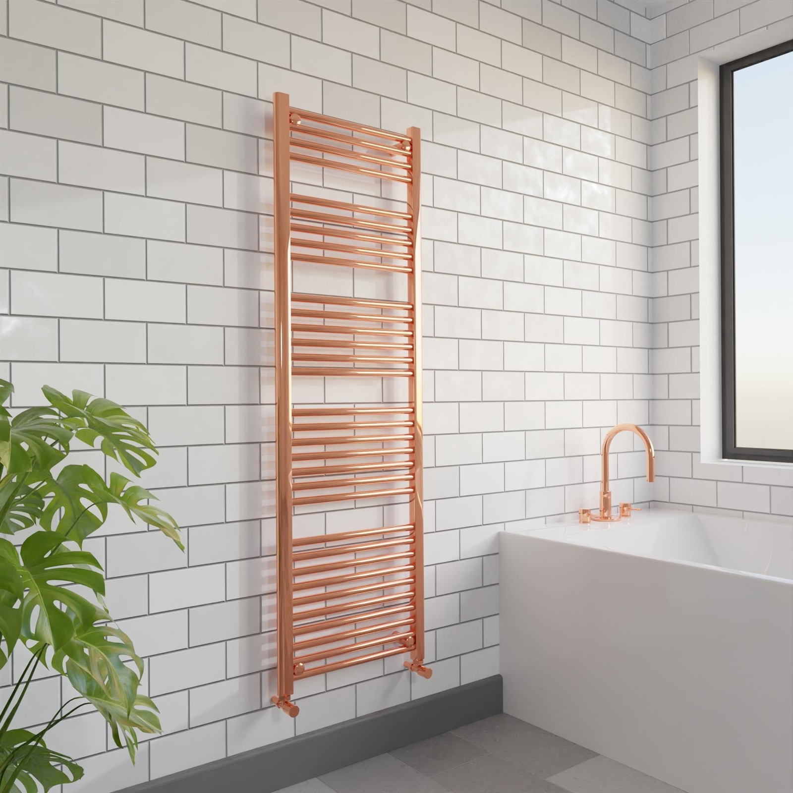 Copper Towel Rail Radiator Straight Designer Heated Ladder Rails | eBay UK
