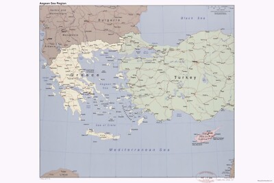 Poster, Many Sizes; Cia Map Of Aegean Sea Region Greece & Turkey 2006 ...