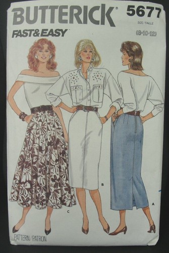Butterick Sewing Pattern 1987 Vintage Set of Skirts 5677 Size 8-10-12 ...