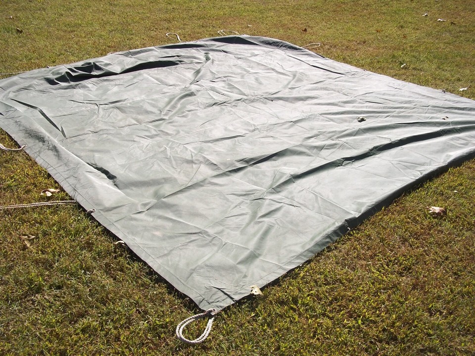 MILITARY SURPLUS AMMO TARP 12 x12 HAY EQUIPMENT COVER TENT FLOOR TRUCK ...