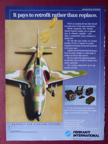 1980'S PUB FERRANTI DEFENCE NAVIGATION SYSTEMS RETROFIT FIGHTER HUD ...