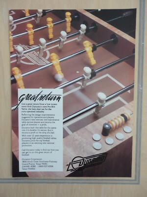 Dynamo Pro-Bilt Soccer Table Flyer Original Magazine Pull Out Ad | eBay