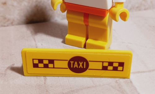 LEGO Taxi Sign Car Top Advertising Sticker Yellow Checkered Panel 1x4 ...